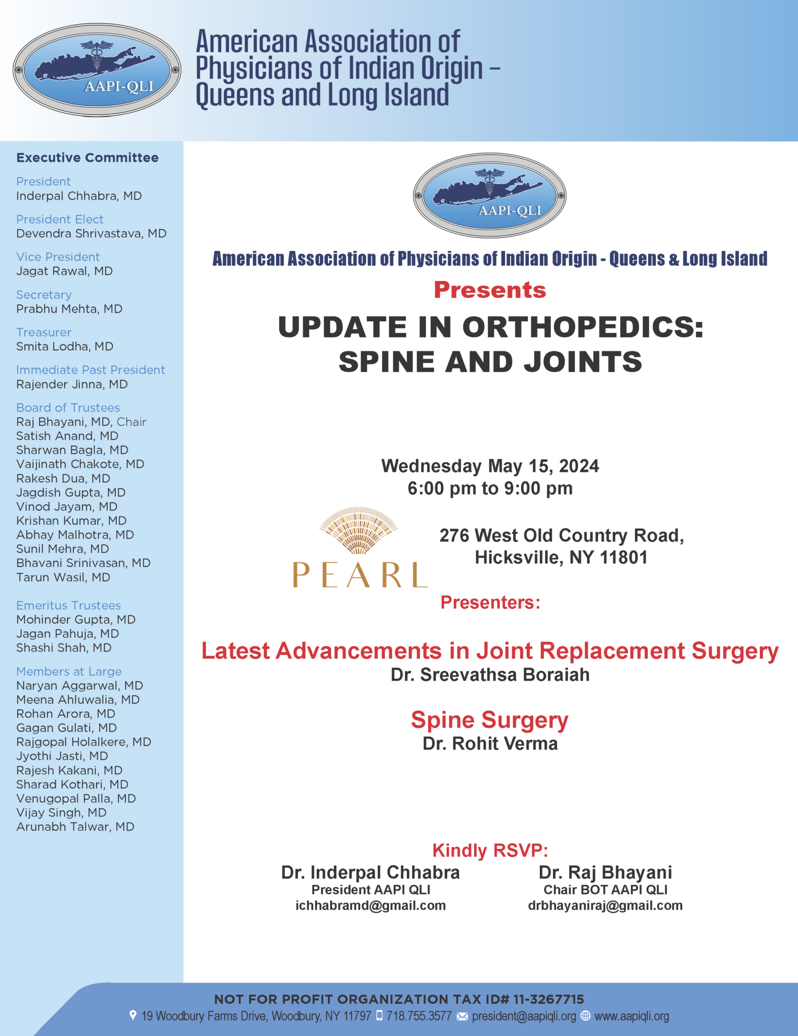 AAPIQLI Event – Update in Orthopedics: Spine and Joints – AAPIQLI
