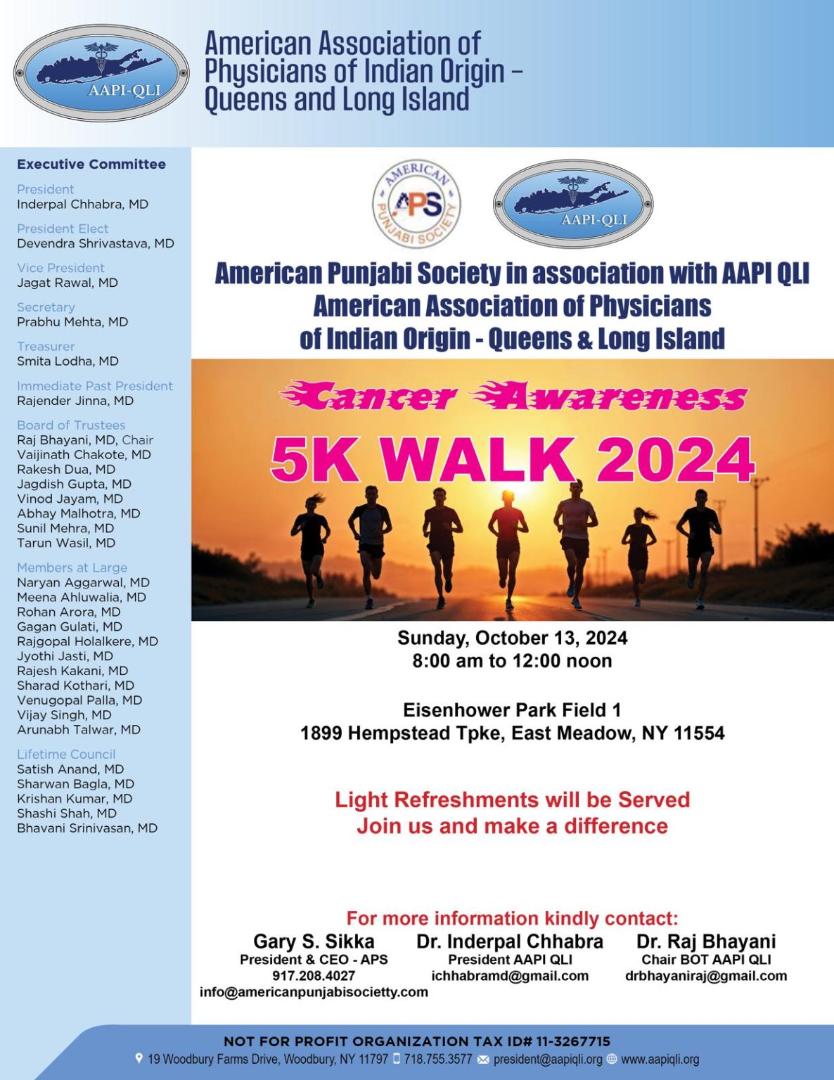 AAPIQLI Event – Cancer Awareness 5K WALK – AAPIQLI