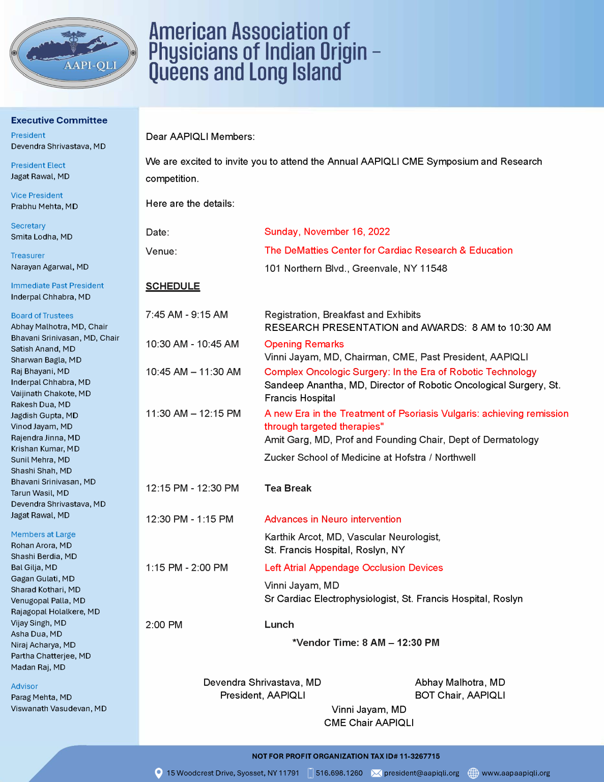 Annual CME Event 2025 – Agenda – AAPIQLI
